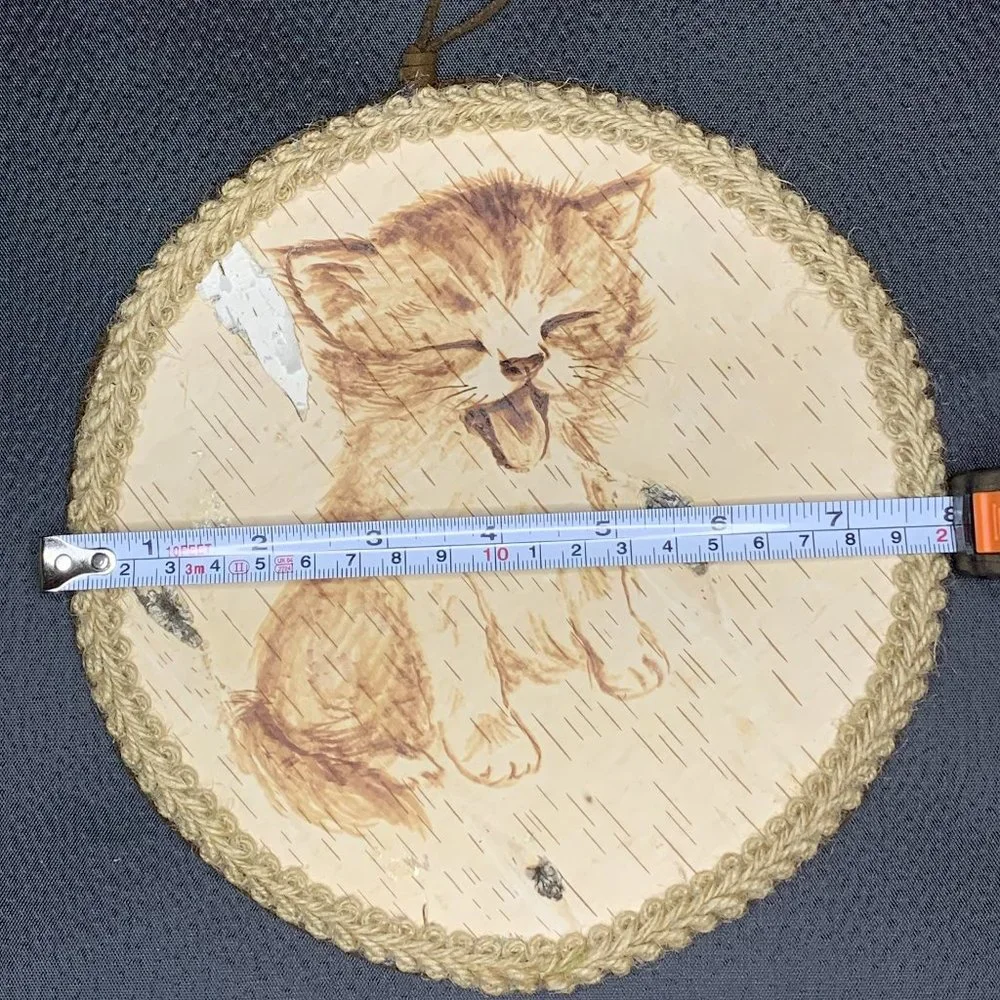 Handmade | Wall Decor | Handmade Birch Bark Pyrography Kitten Portrait ...